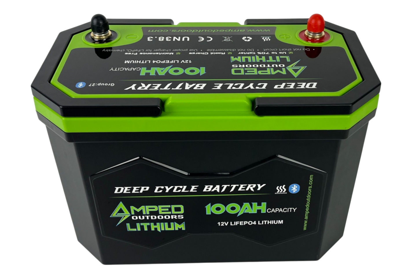 100Ah Lithium Battery (LiFePO4) 12.8V - Bluetooth - IP67 Waterproof ...