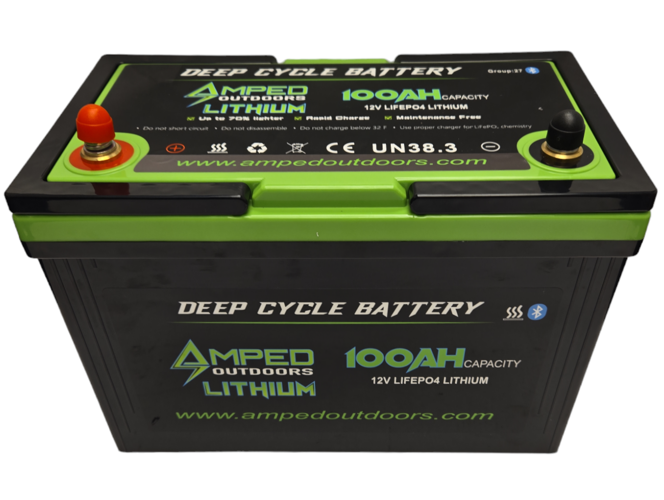 100Ah Lithium Battery (LiFePO4) 12.8V - Bluetooth - IP67 Waterproof ...