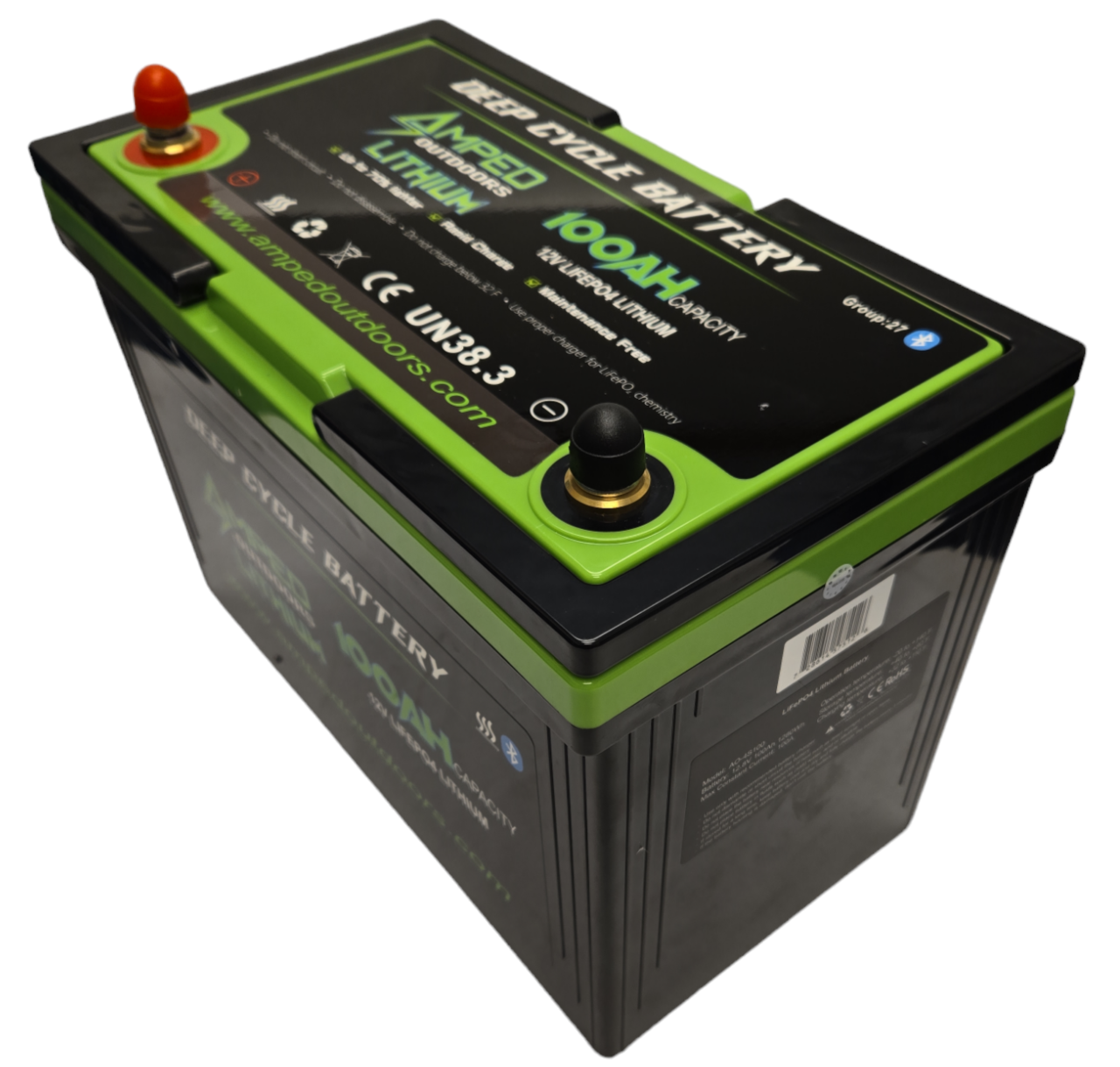 100Ah Lithium Battery (LiFePO4) 12.8V - Bluetooth - IP67 Waterproof ...