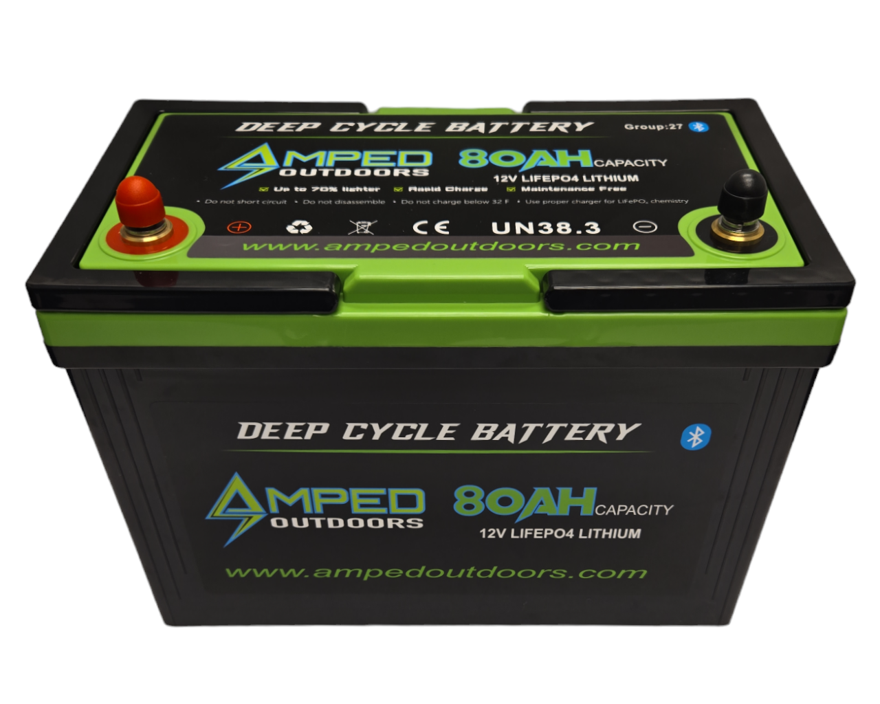 80Ah Lithium Battery (LiFePO4) 12.8V - Bluetooth - IP67 Waterproof - H ...