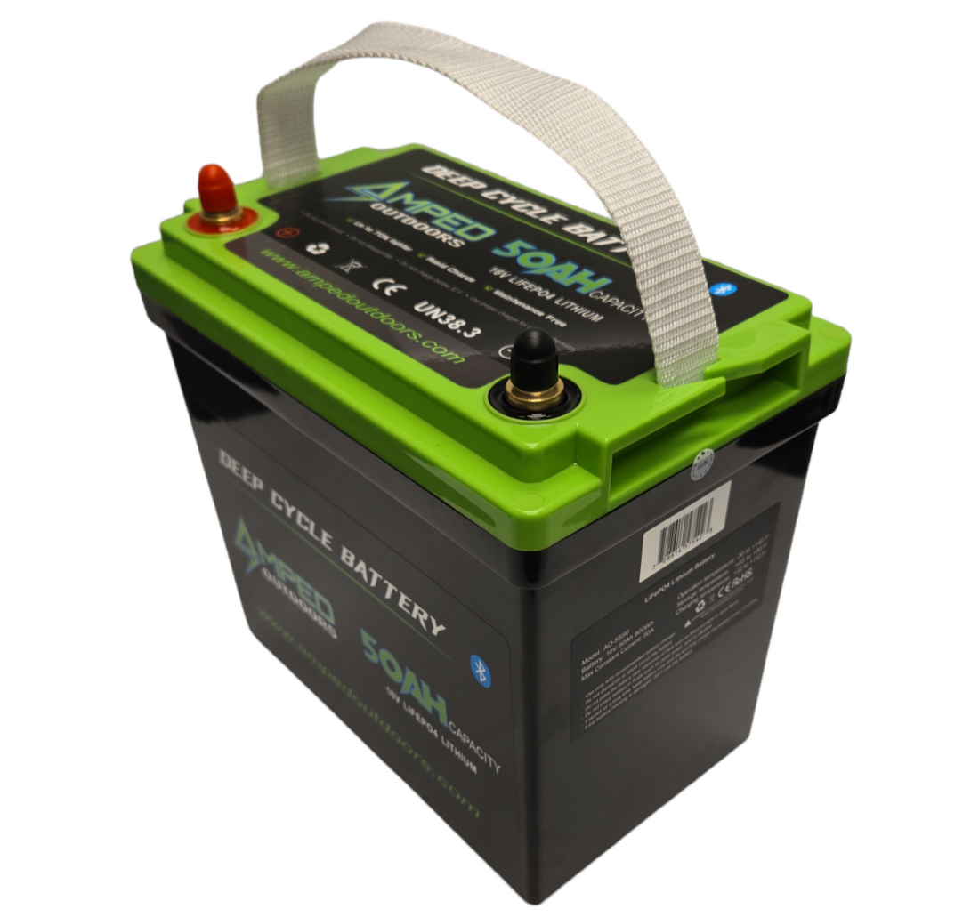 16V 50Ah LiFePO4 Battery - Bluetooth - IP67 Waterproof - On board Char ...