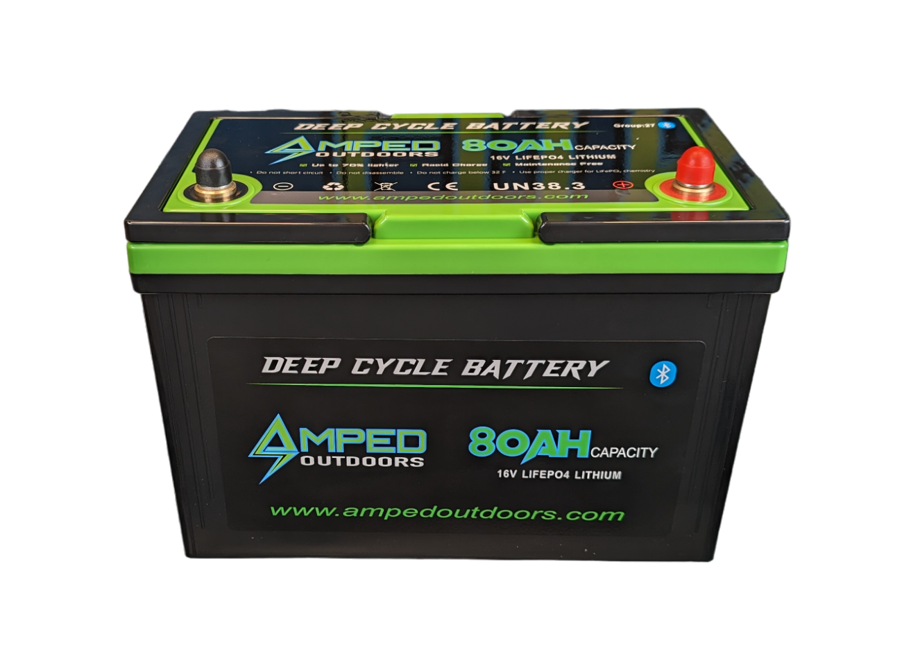 16V 80Ah LiFePO4 Battery - Bluetooth - IP67 Waterproof - On board Char ...